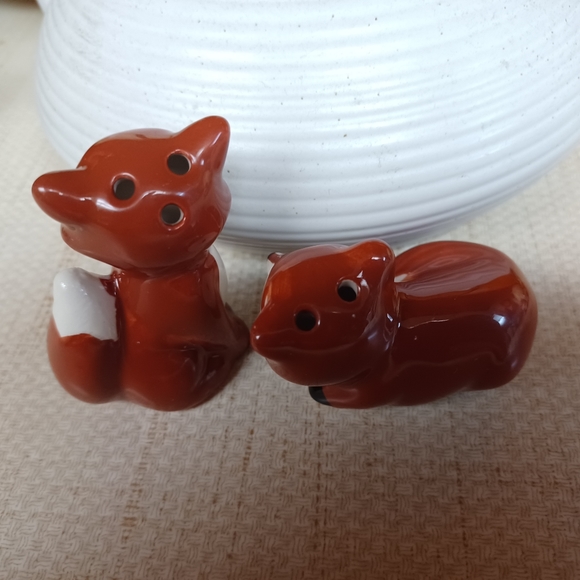 Kitchen | Fox Salt Peppers Shakers Cottagecore Farmhouse Fall New Mini ...